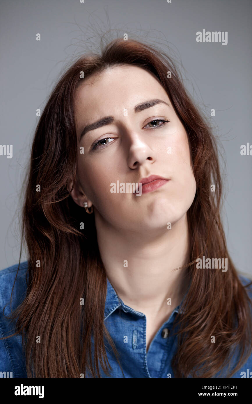 The portrait of a beautiful sad girl closeup Stock Photo - Alamy