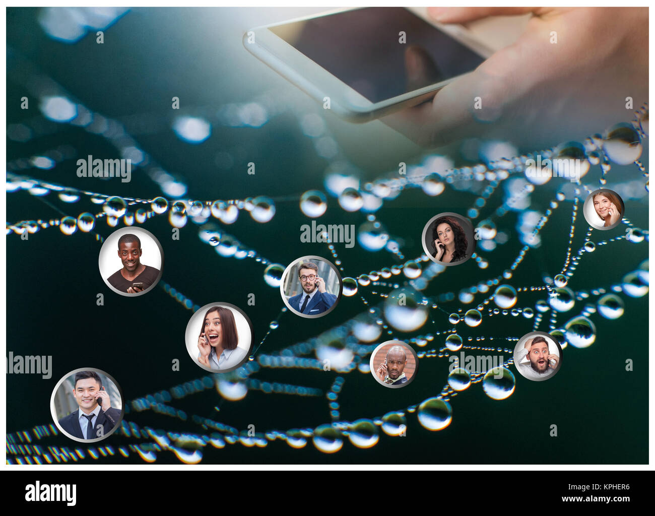 Hand holding modern mobile phone and web subscribers Stock Photo - Alamy