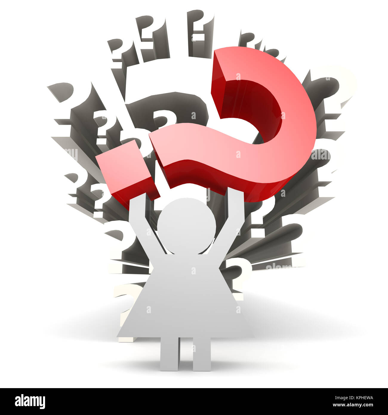 3d girl question mark hi-res stock photography and images - Alamy