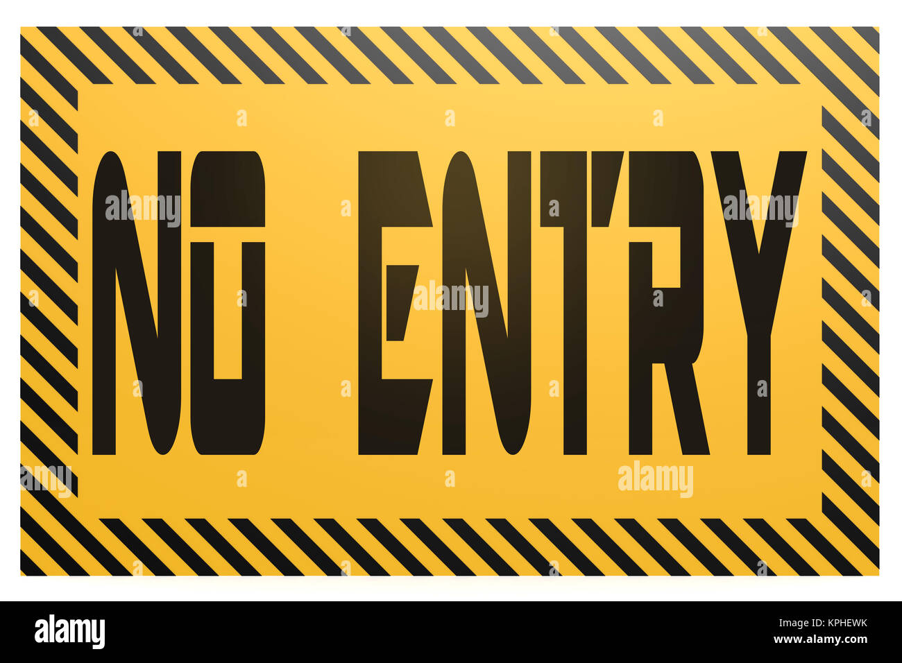 Banner with no entry word Stock Photo - Alamy