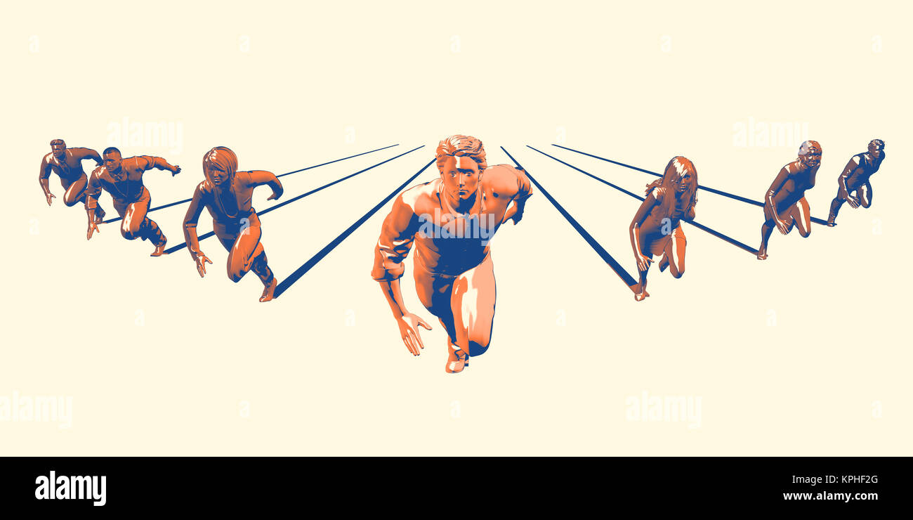 Head Start in Business as an Advantage in Race Stock Photo - Alamy