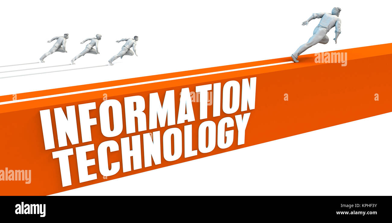 Information Technology Express Lane with Business People Running Stock ...