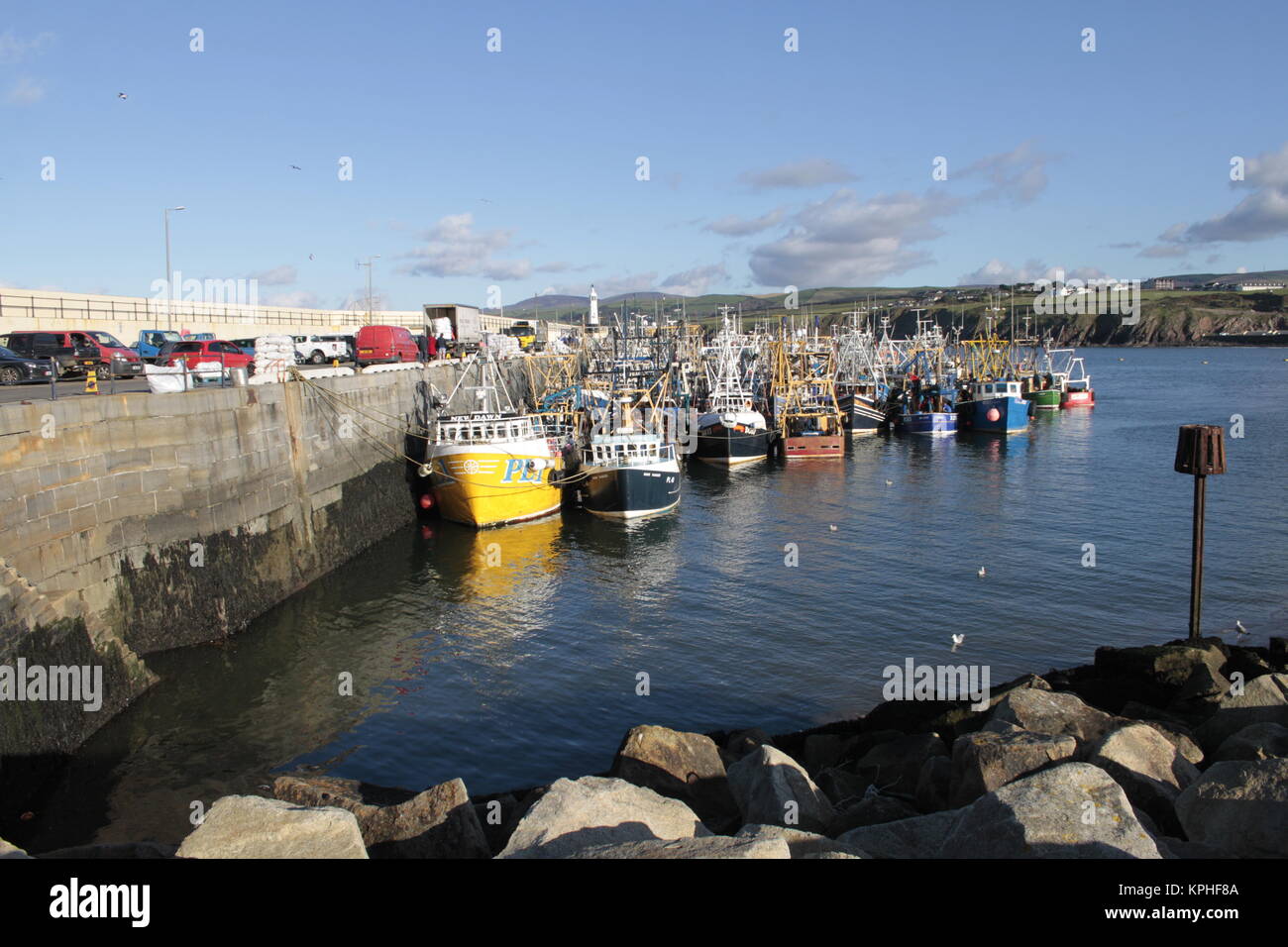 Trawler Fishing boats in Peel harbour, Isle of Man, United Kingdom ...