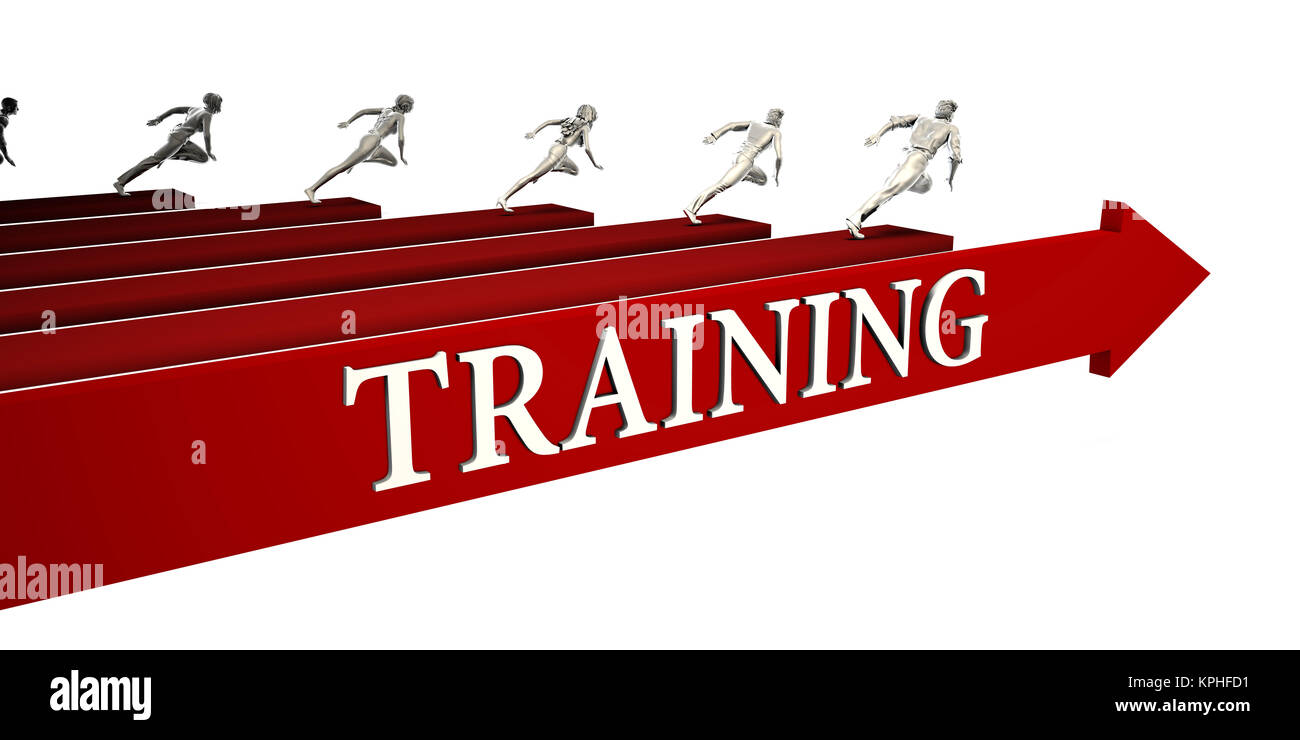 Training Solutions with Business People Running To Success Stock Photo ...