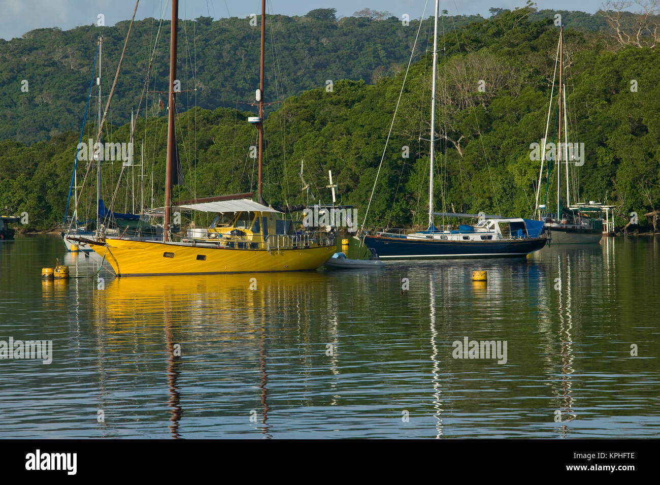 Vanuatu, Efate Island, Port Vila. Boats near Iririki Island Stock Photo ...