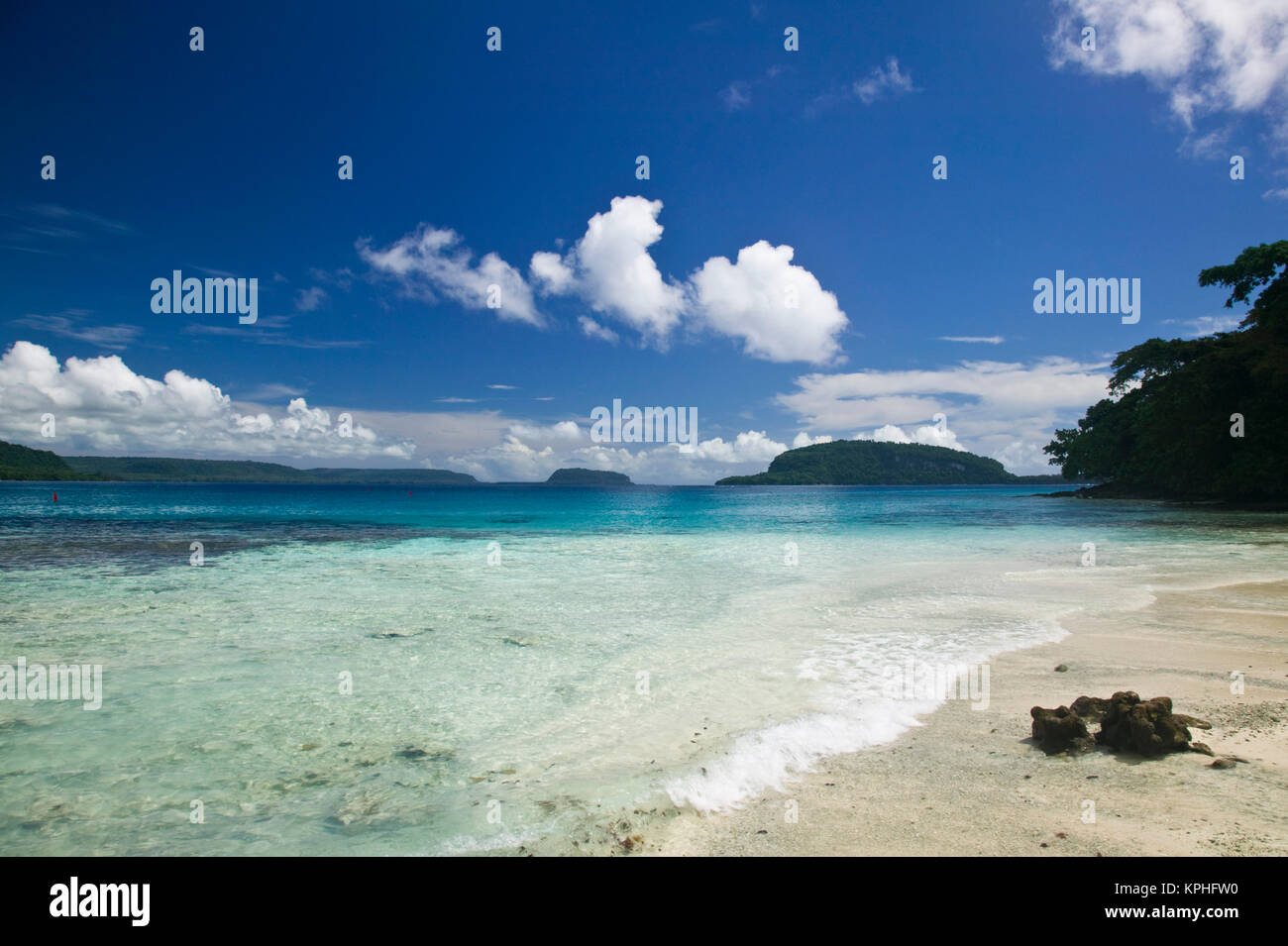 Vanuatu, Espiritu Santo Island, Champagne Beach. Champagne Beach, the ...