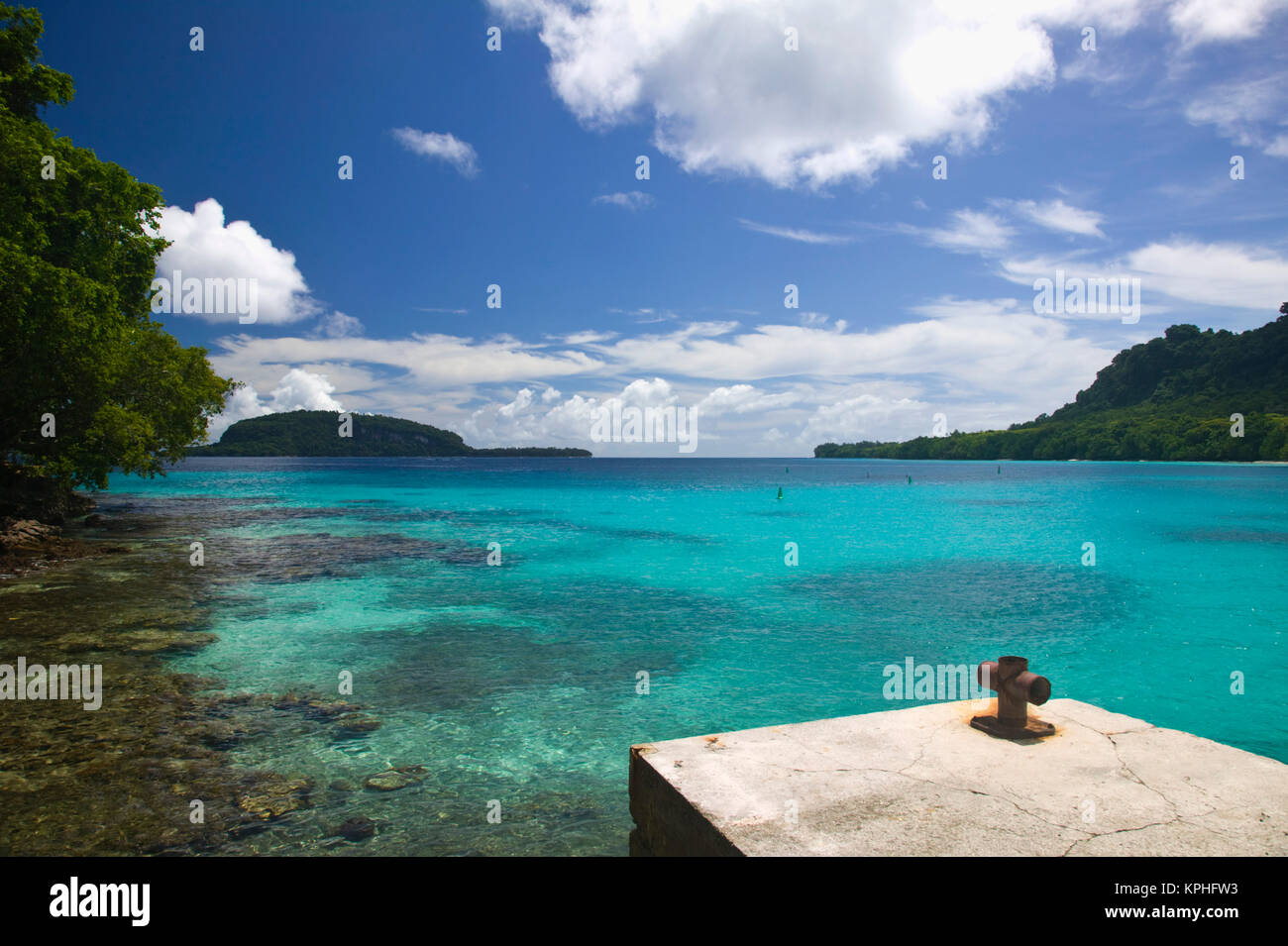 Vanuatu, Espiritu Santo Island, Champagne Beach. Champagne Beach, the ...
