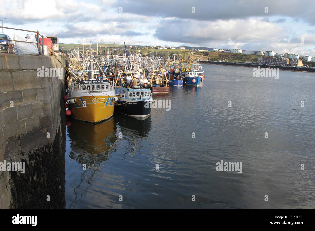 Trawler Fishing boats in Peel harbour, Isle of Man, United Kingdom ...