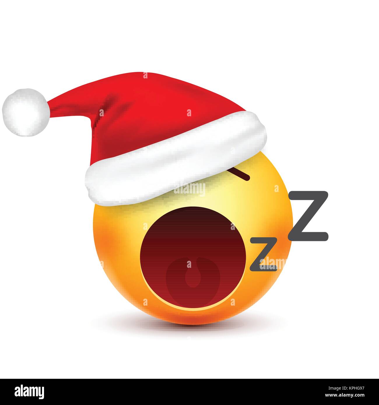 Smiley,emoticon. Yellow emoji, face with emotions and Christmas hat ...