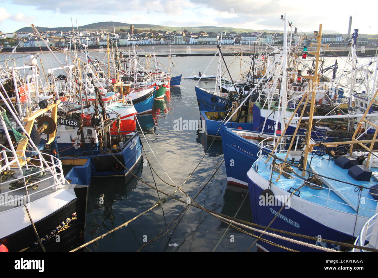 Trawler Fishing boats in Peel harbour, Isle of Man, United Kingdom ...