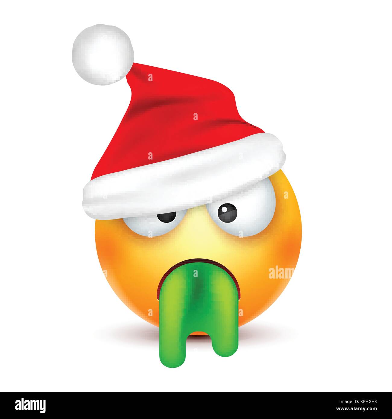 Smiley,emoticon. Yellow emoji, face with emotions and Christmas hat ...