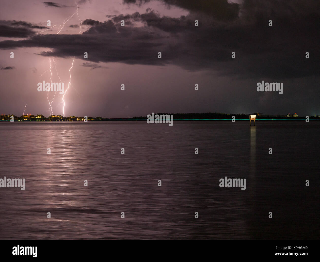 Miami night lights Stock Photo - Alamy