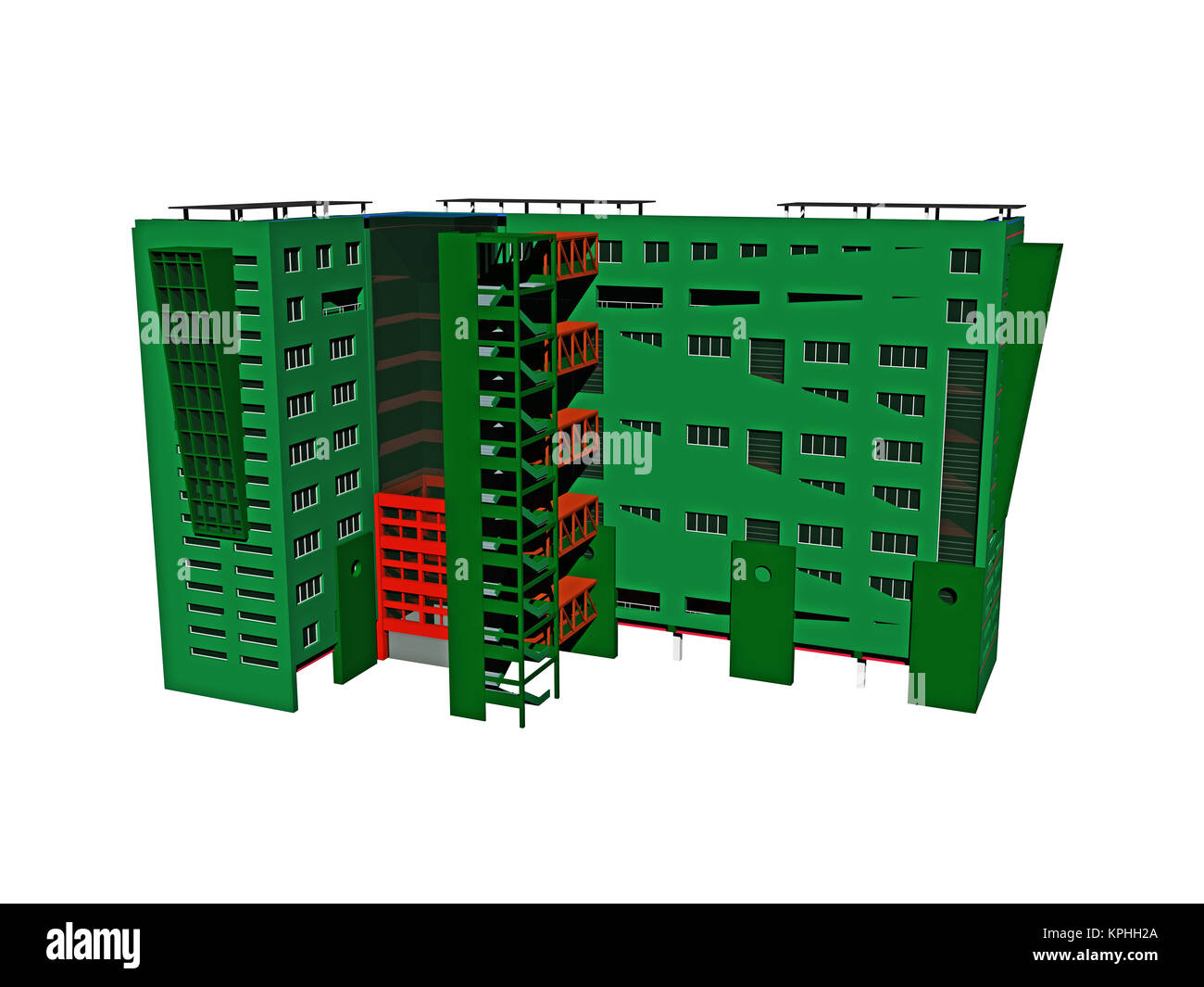 Multi storey apartment building Cut Out Stock Images & Pictures - Alamy