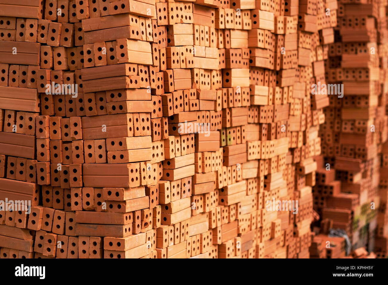 A pile of new building bricks. Preparation for the construction of the ...