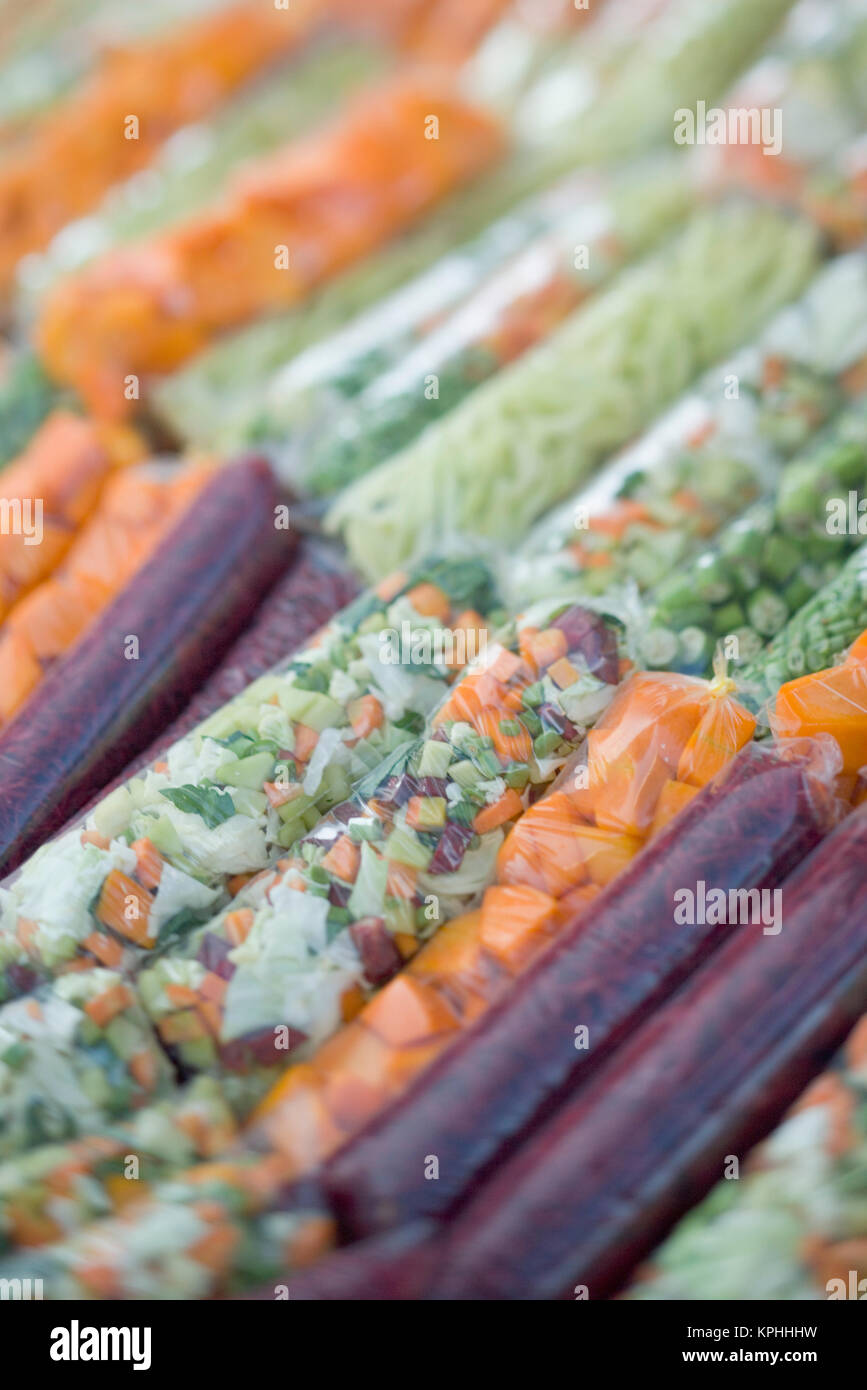 Fresh cut, bagged vegetables, Weekly Tuesday fruit & vegetable market ...