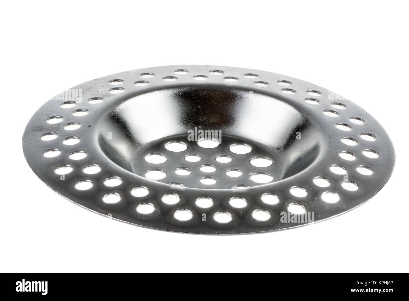Isolated metallic sink strainer Stock Photo - Alamy