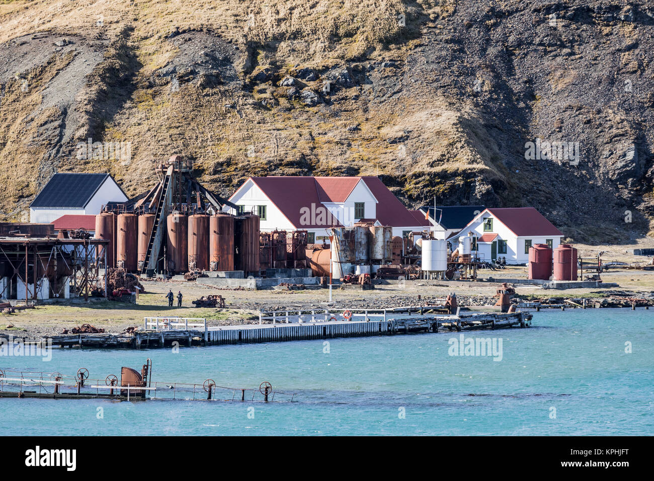 Historic whaling station at Grytviken, South Georgia Island Stock Photo ...