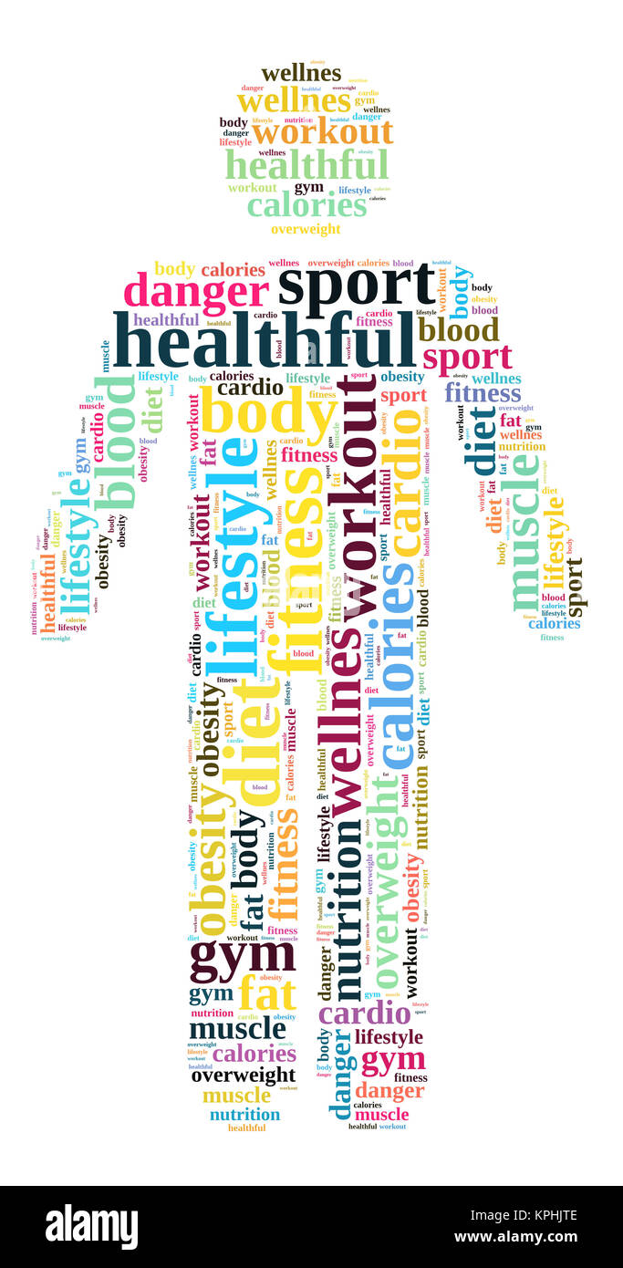 Word cloud related to health life Stock Photo - Alamy