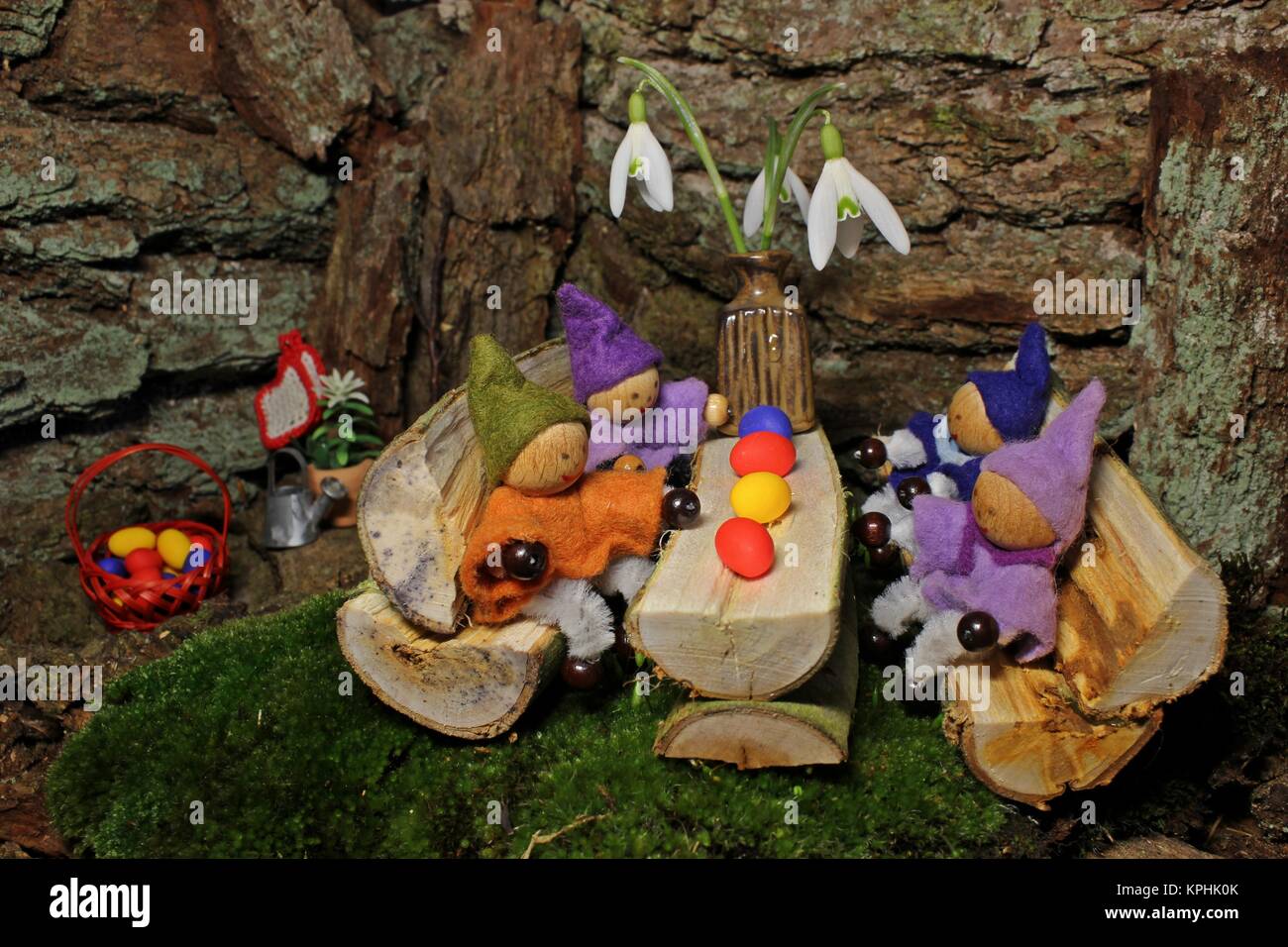 four small important ones celebrate easter in their key cave Stock ...