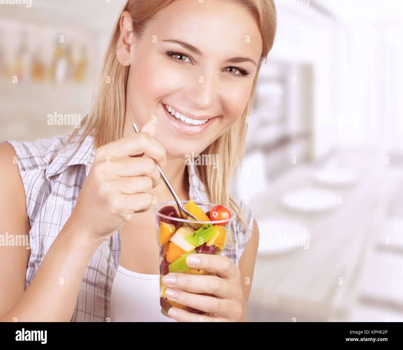 Healthy eating woman Stock Photo - Alamy