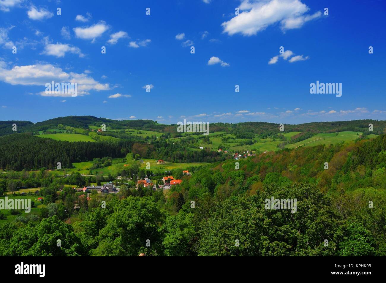 Owl Mountains, mountain range of the Central Sudetes in Poland Stock ...