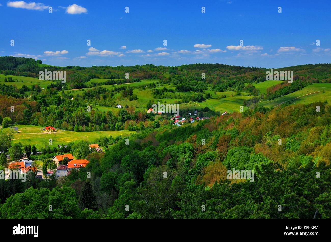 Owl Mountains, mountain range of the Central Sudetes in Poland Stock ...