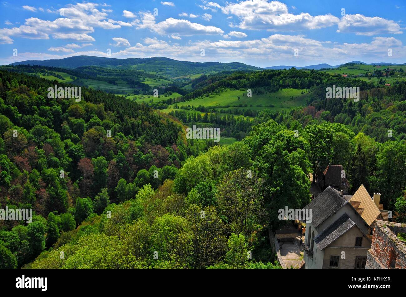 Owl Mountains, mountain range of the Central Sudetes in Poland Stock ...