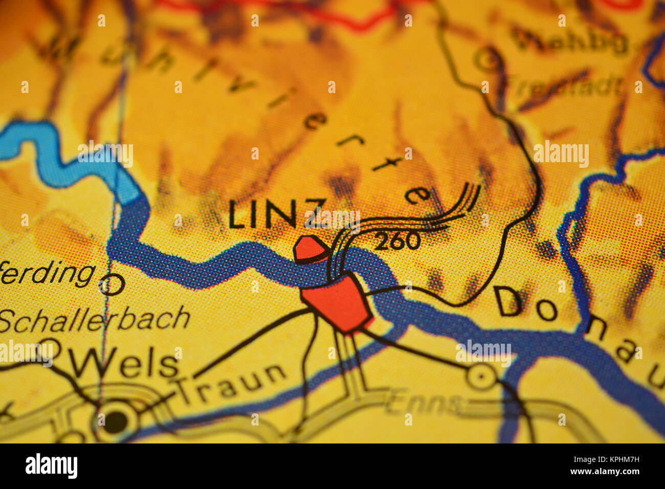 City name on the map Stock Photo - Alamy