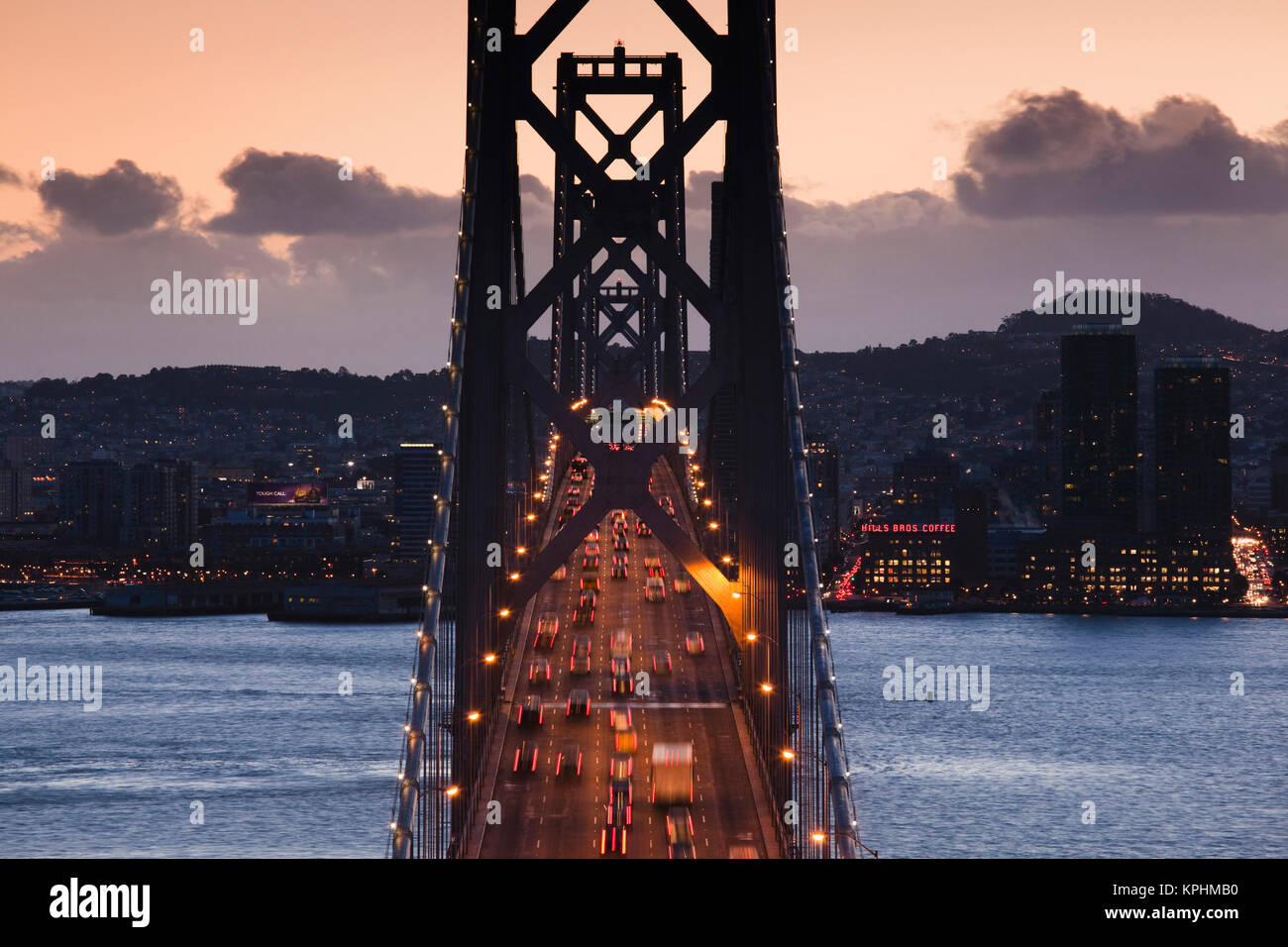 USA, California, San Francisco, Embarcadero, Bay Bridge from Treasure ...