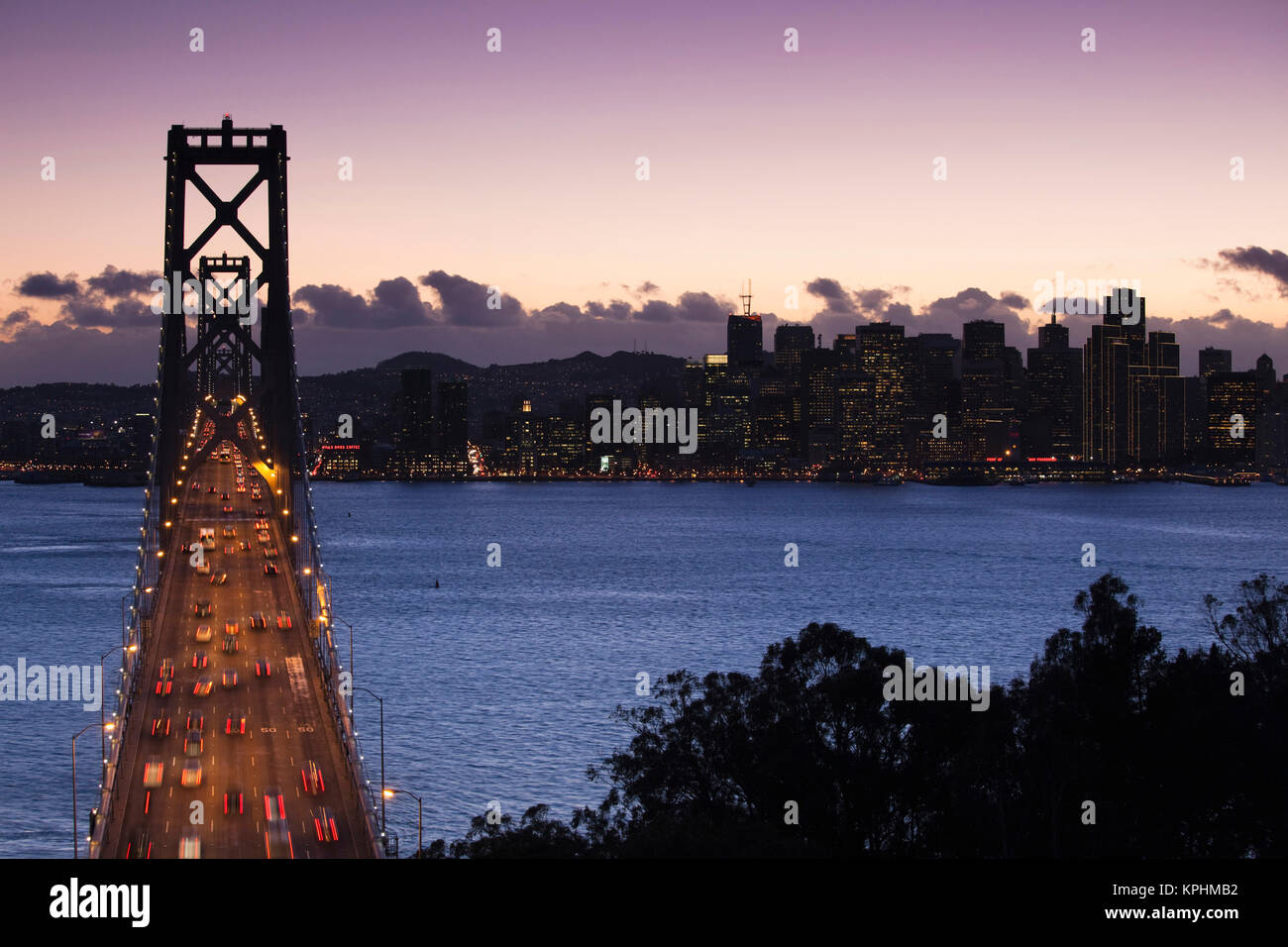 USA, California, San Francisco, Embarcadero, Bay Bridge from Treasure ...