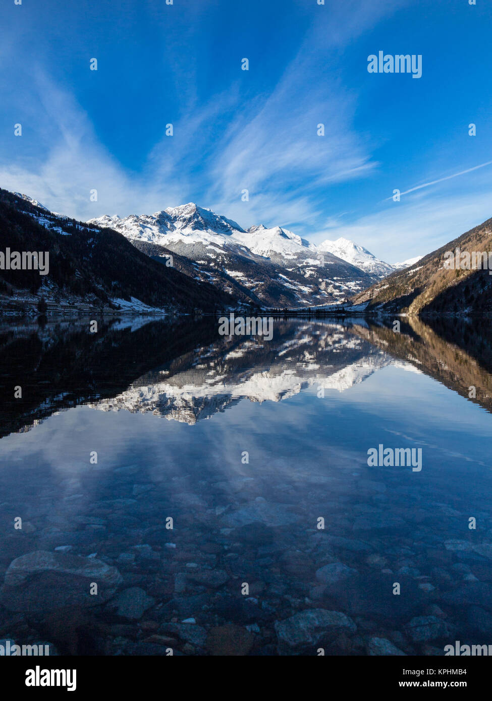 Poschiavo, lake and village. Switzerland Stock Photo - Alamy