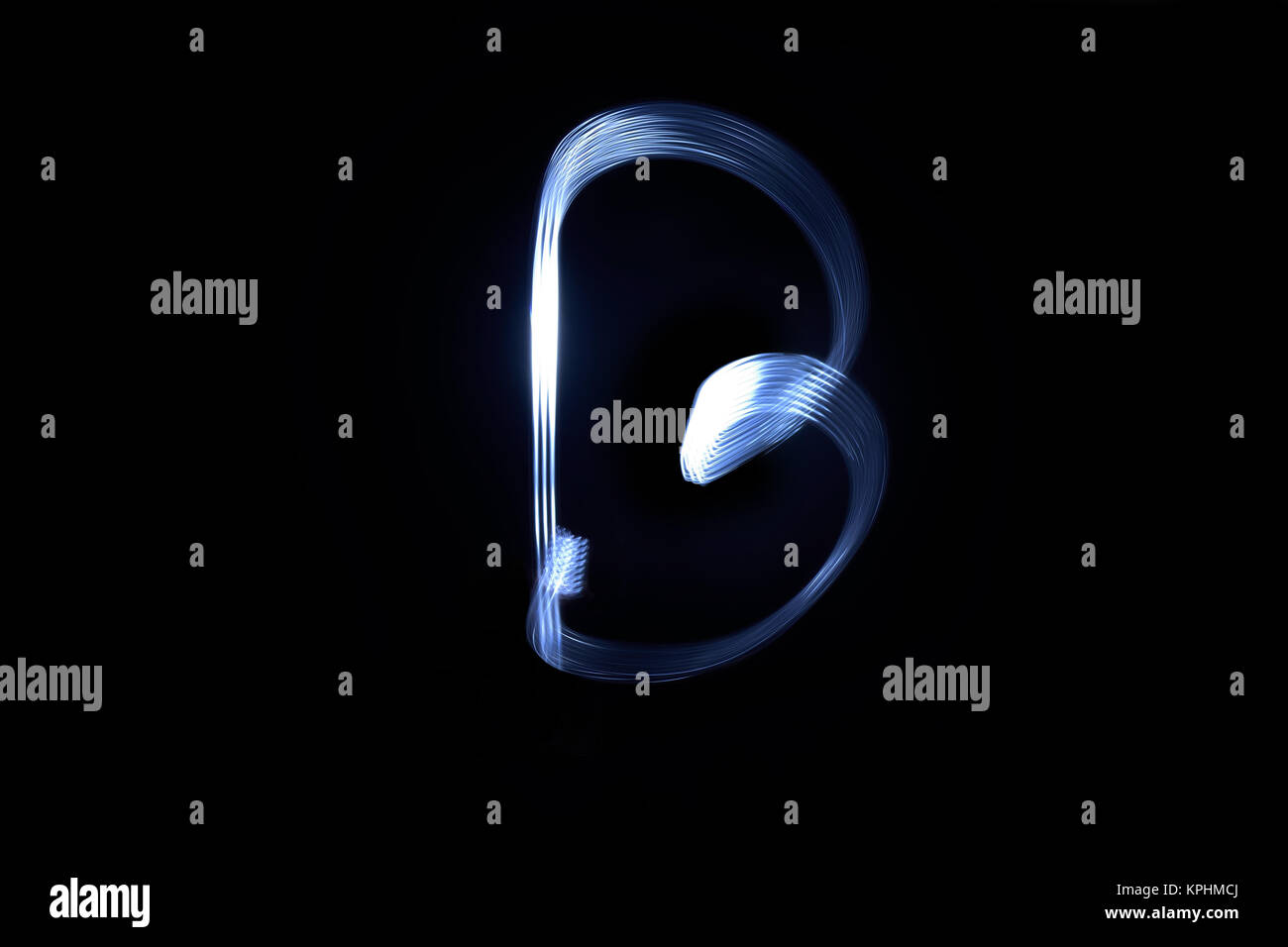 paint with light on black background letter B Stock Photo - Alamy