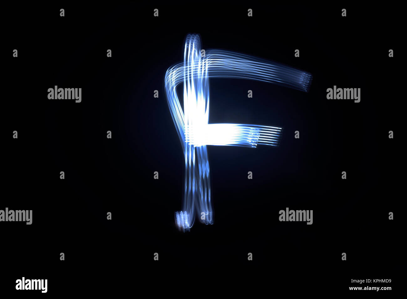paint with light on black background letter F Stock Photo - Alamy