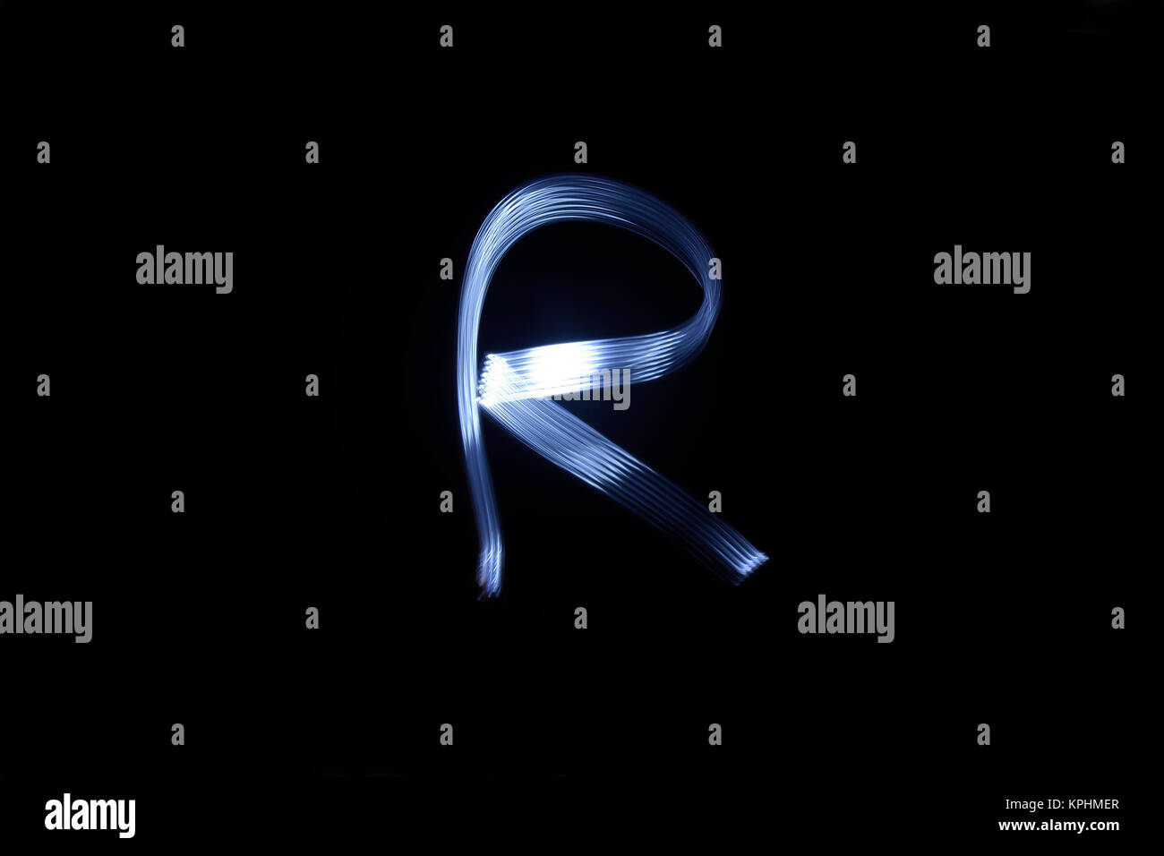 paint with light on black background letter R Stock Photo - Alamy