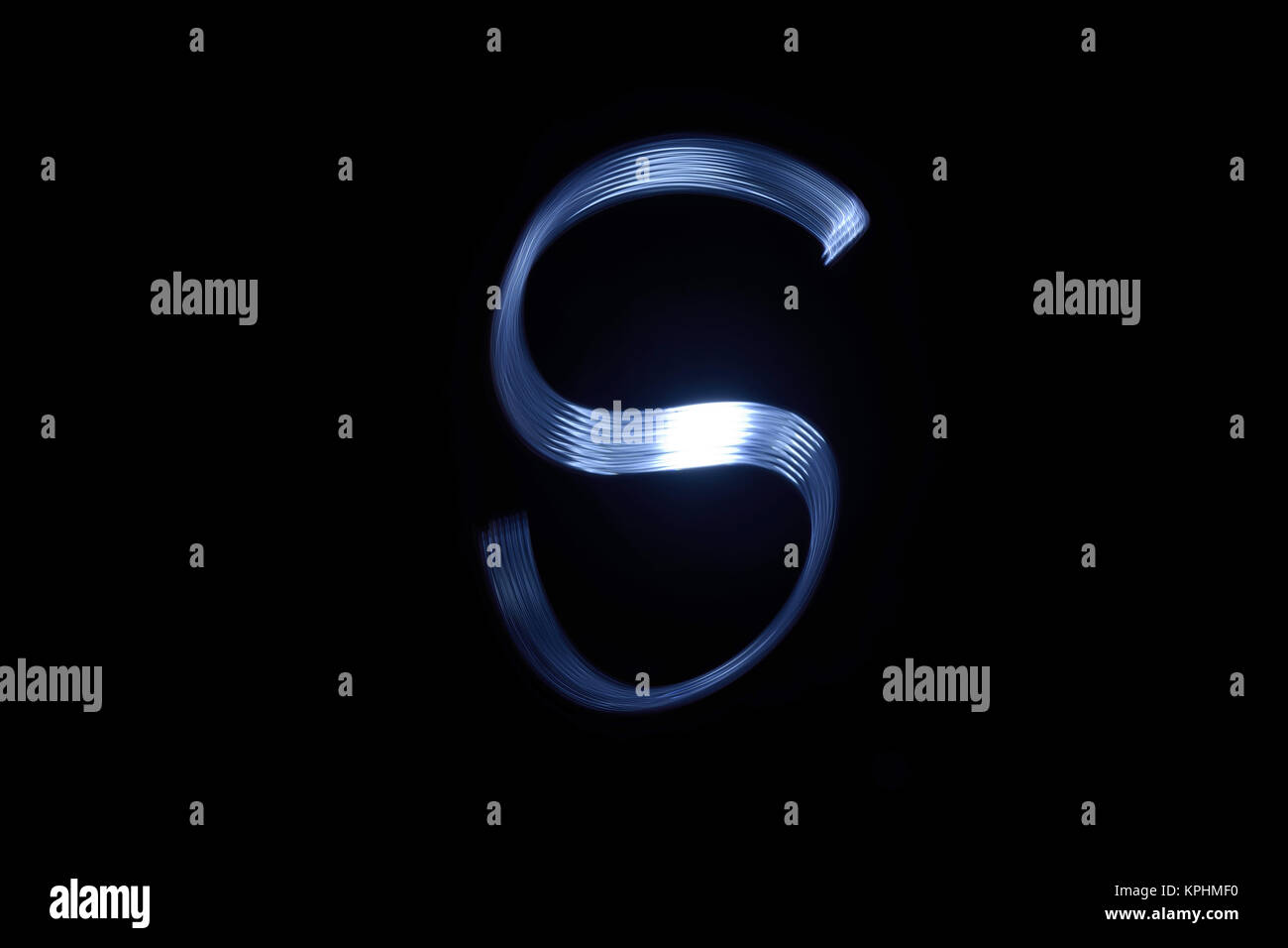 paint with light on black background letter S Stock Photo - Alamy