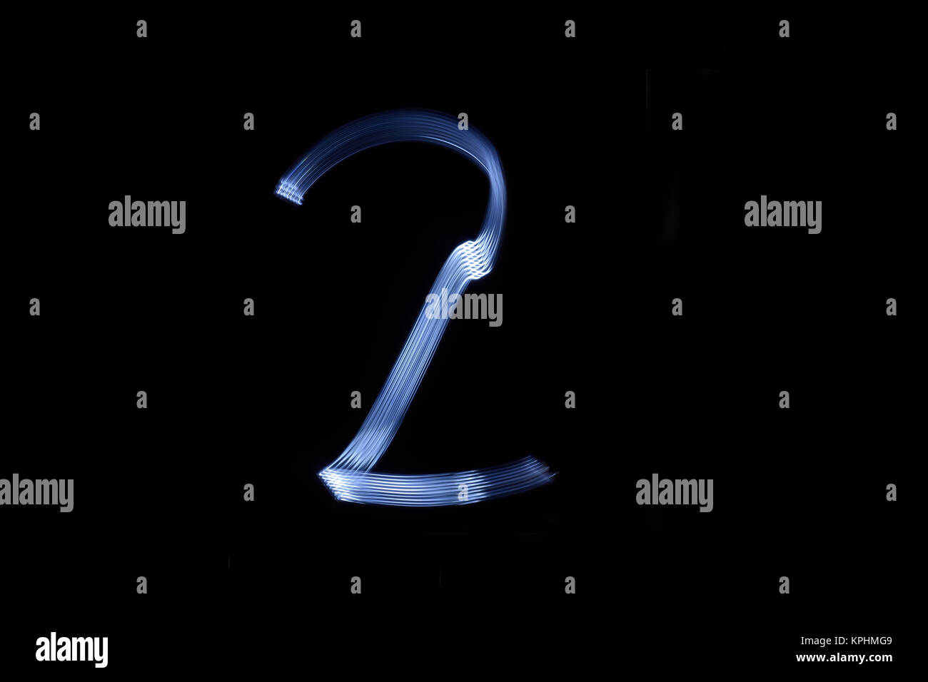 paint with light on black background number 2 Stock Photo - Alamy