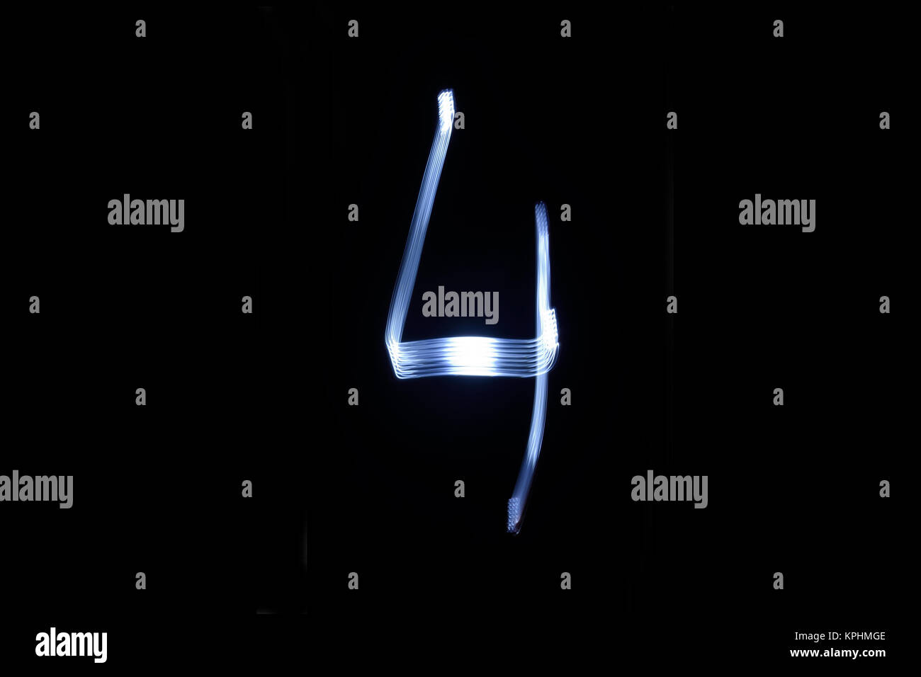 paint with light on black background number 4 Stock Photo - Alamy