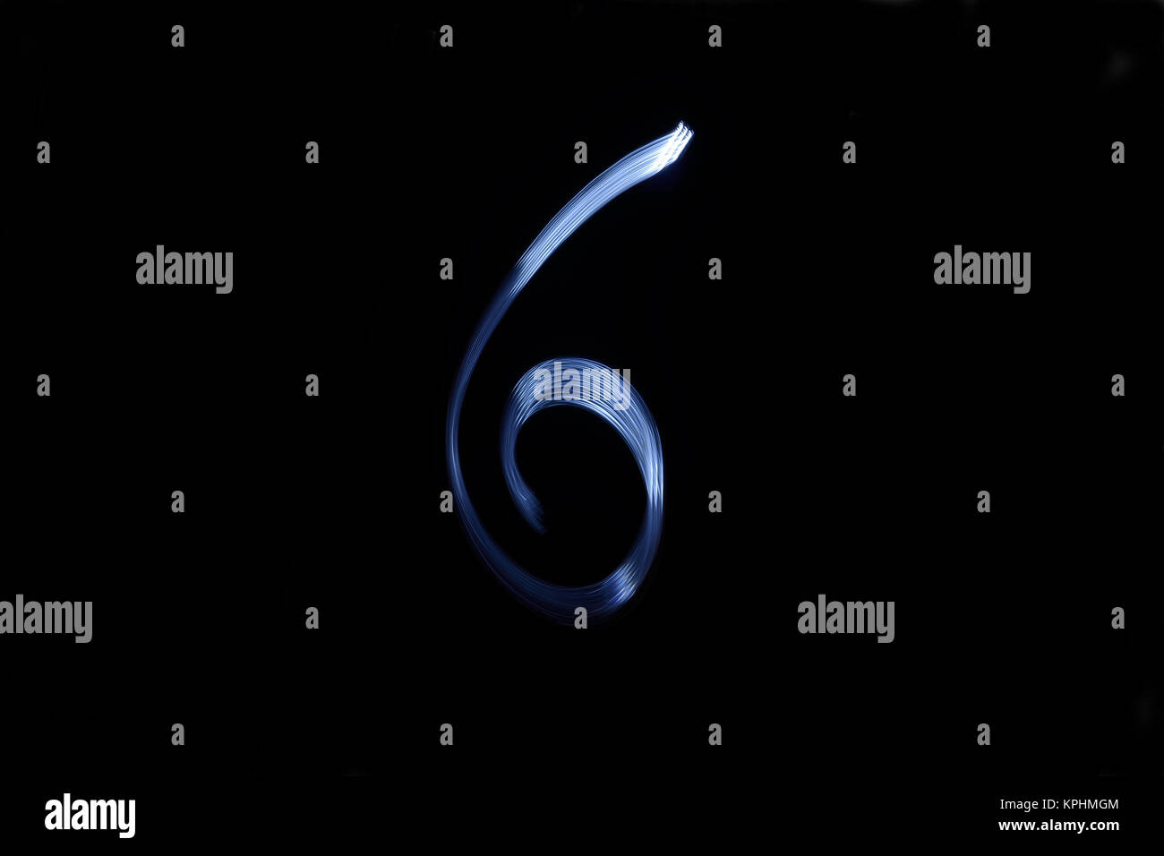 paint with light on black background number 6 Stock Photo - Alamy