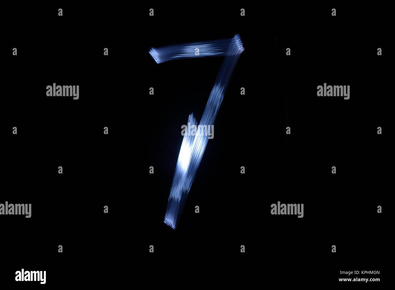 paint with light on black background number 7 Stock Photo - Alamy