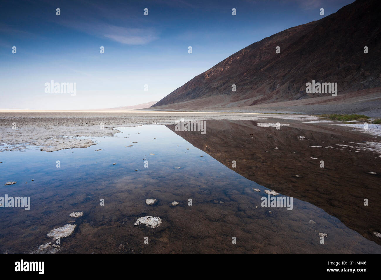USA, California, Death Valley National Park, Badwater, elevation 282 ...