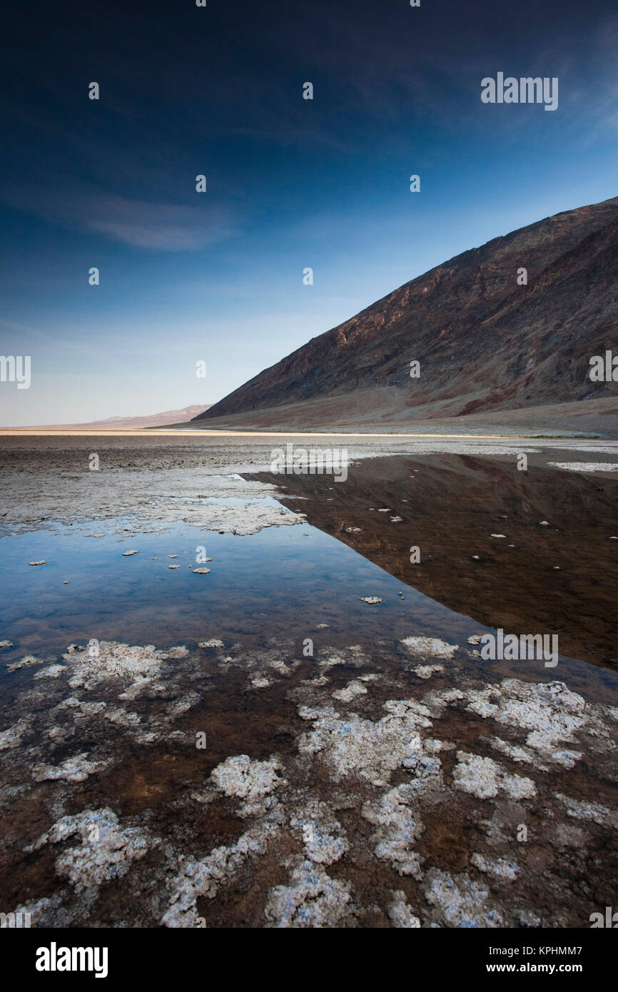 USA, California, Death Valley National Park, Badwater, elevation 282 ...