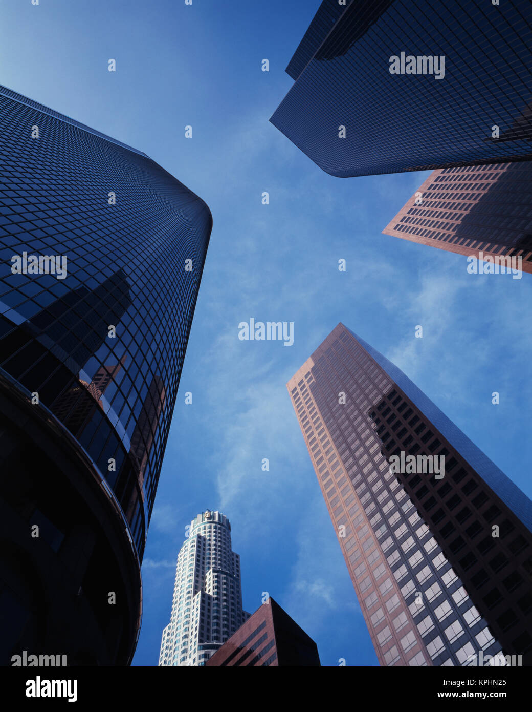 USA, California, Los Angeles, Skyscrapers at California Plaza (Large ...