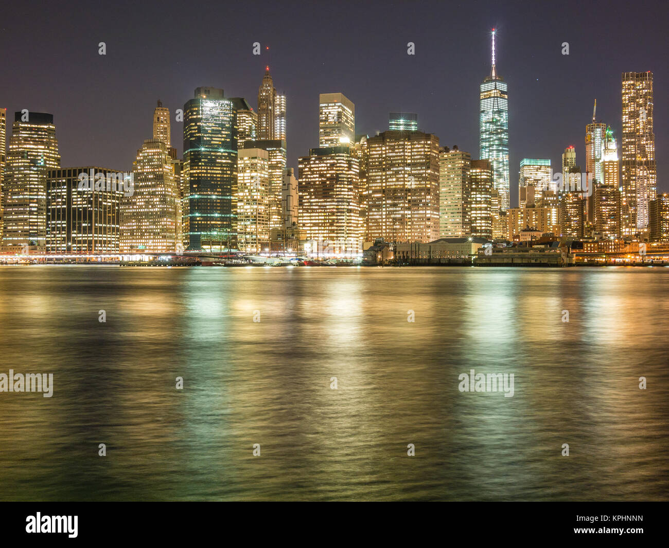 Manhattan Lights at Night Stock Photo - Alamy