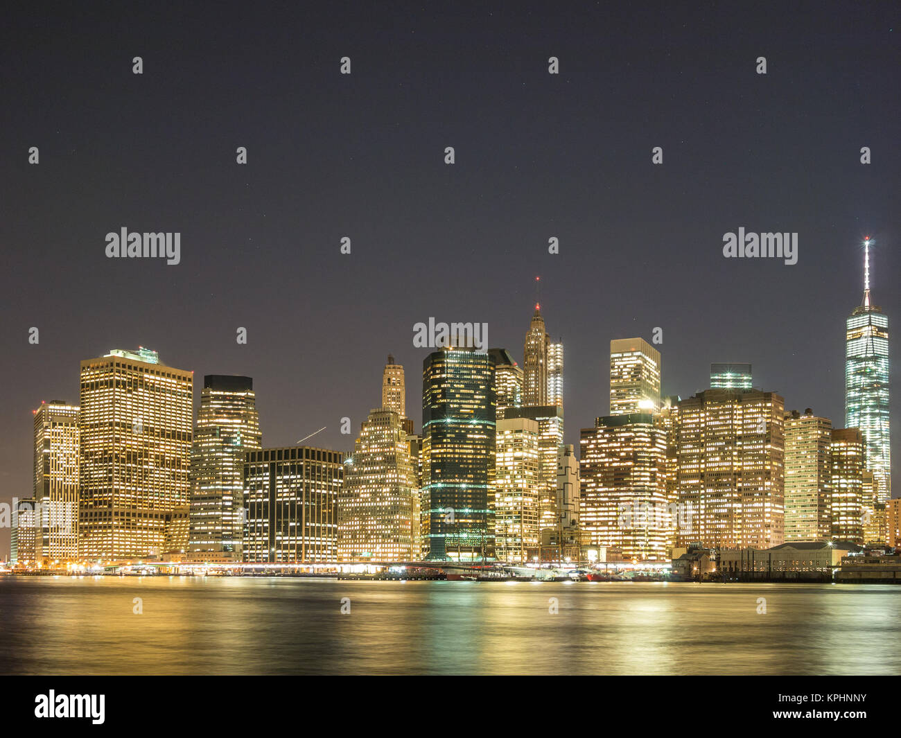 Manhattan Lights at Night Stock Photo - Alamy