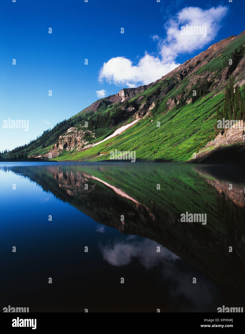 USA, Colorado, Gunnison National Forest, View of Emerald Lake with ...