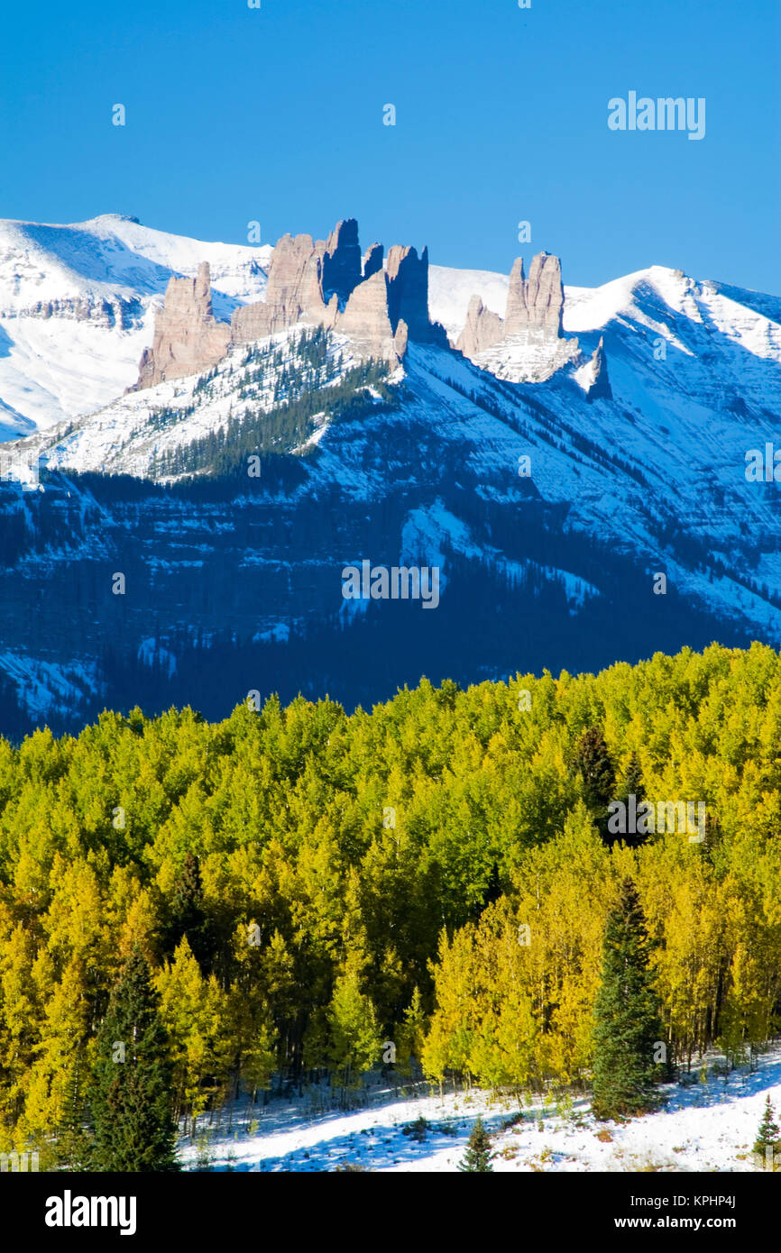 USA, Colorado, Ohio Pass and the Castels With Autumn Color Stock Photo ...