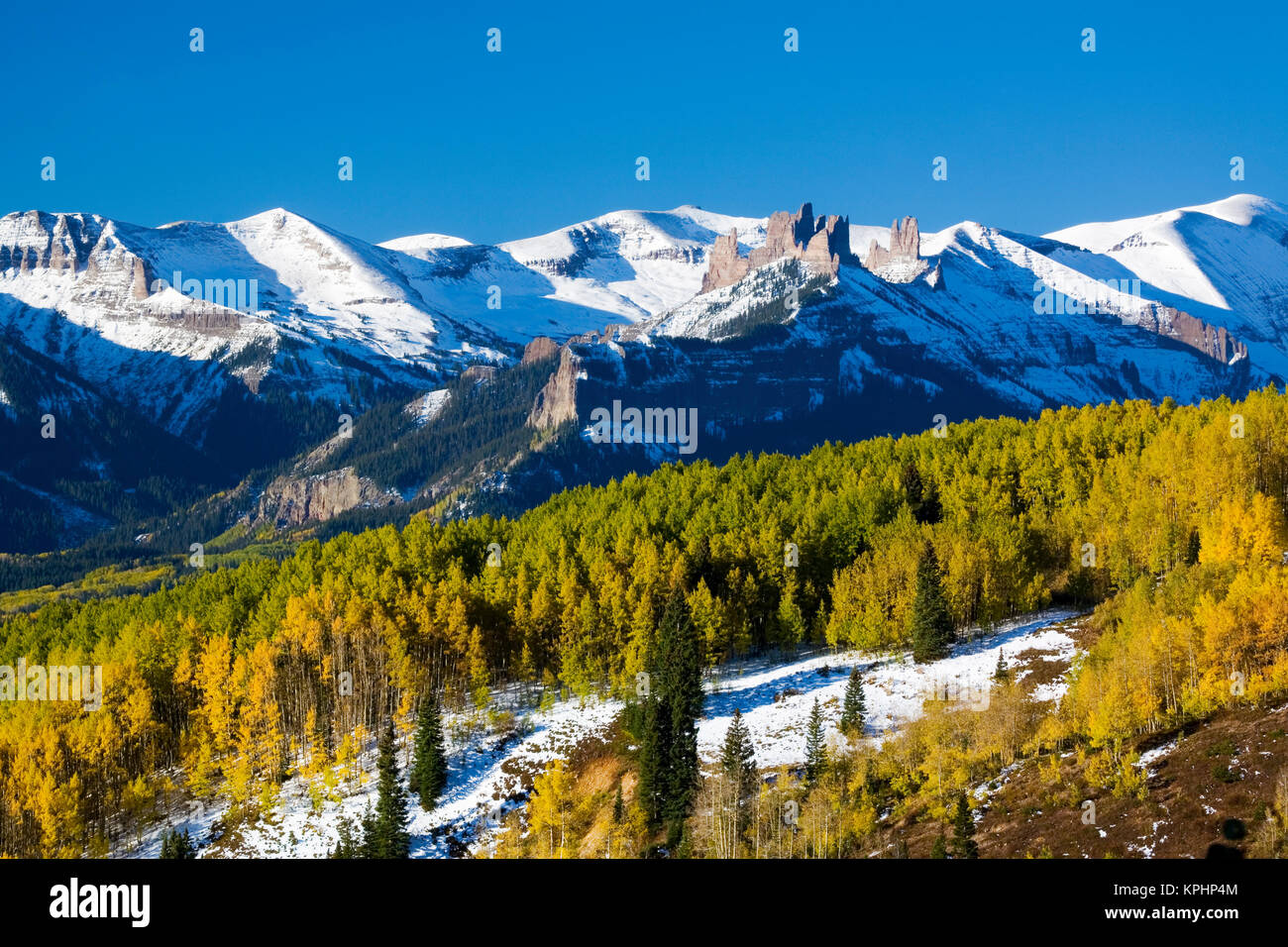 USA, Colorado, Ohio Pass and the Castels With Autumn Color Stock Photo ...