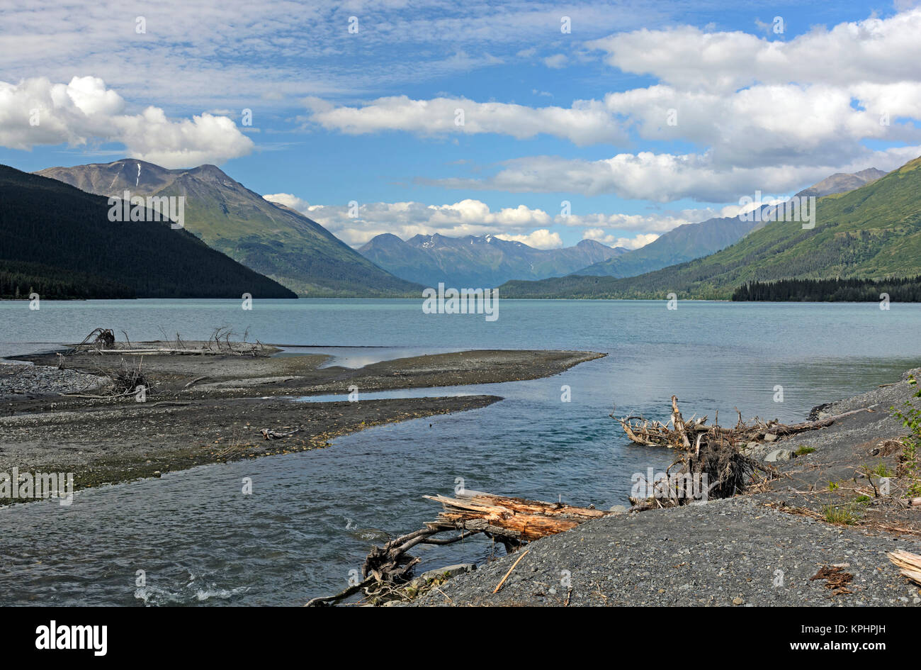 Glacial Stream Entering an Alpine Lake Stock Photo - Alamy