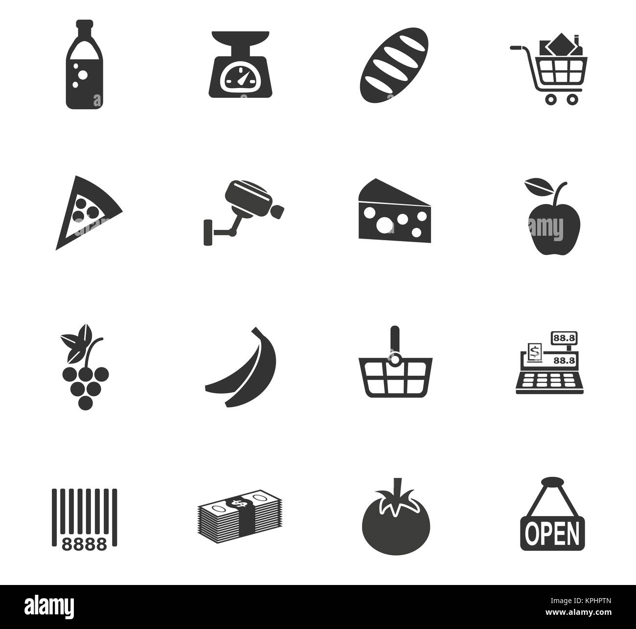 grocery store icon set Stock Photo - Alamy