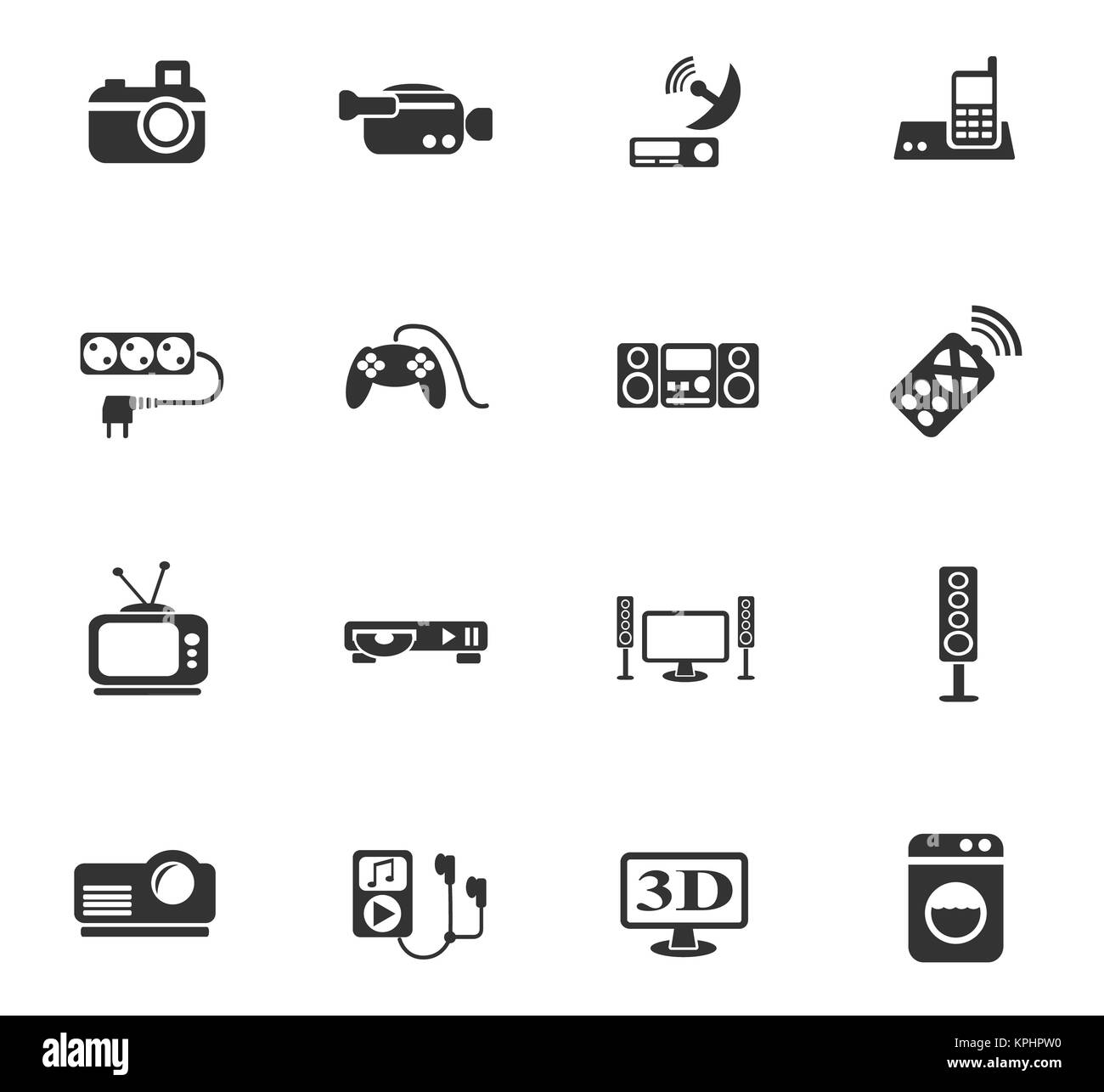 home appliances icon set Stock Photo - Alamy